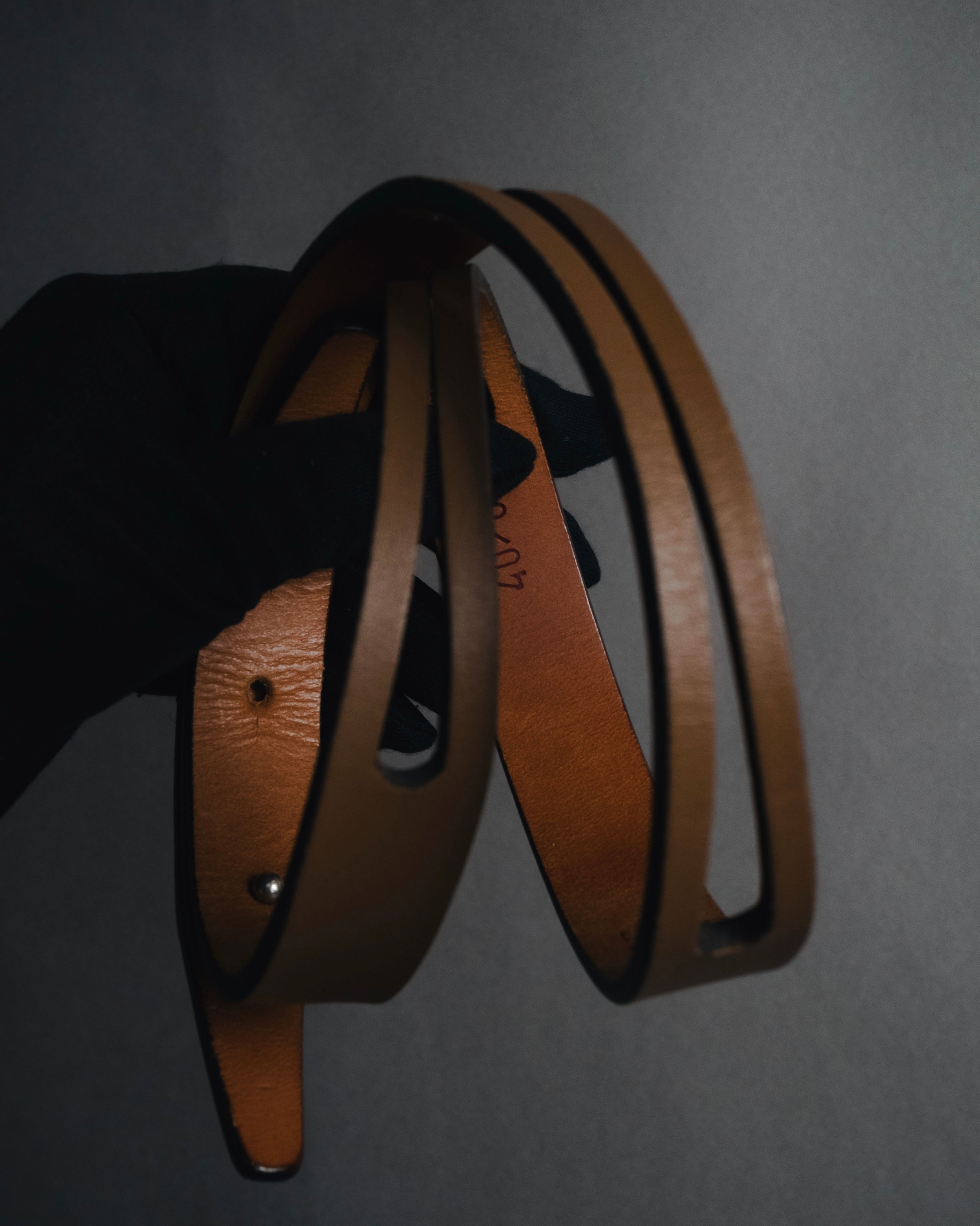 LOEWE - Double Loop Belt - Brown - Vintage Leather with Stud Fastening ...