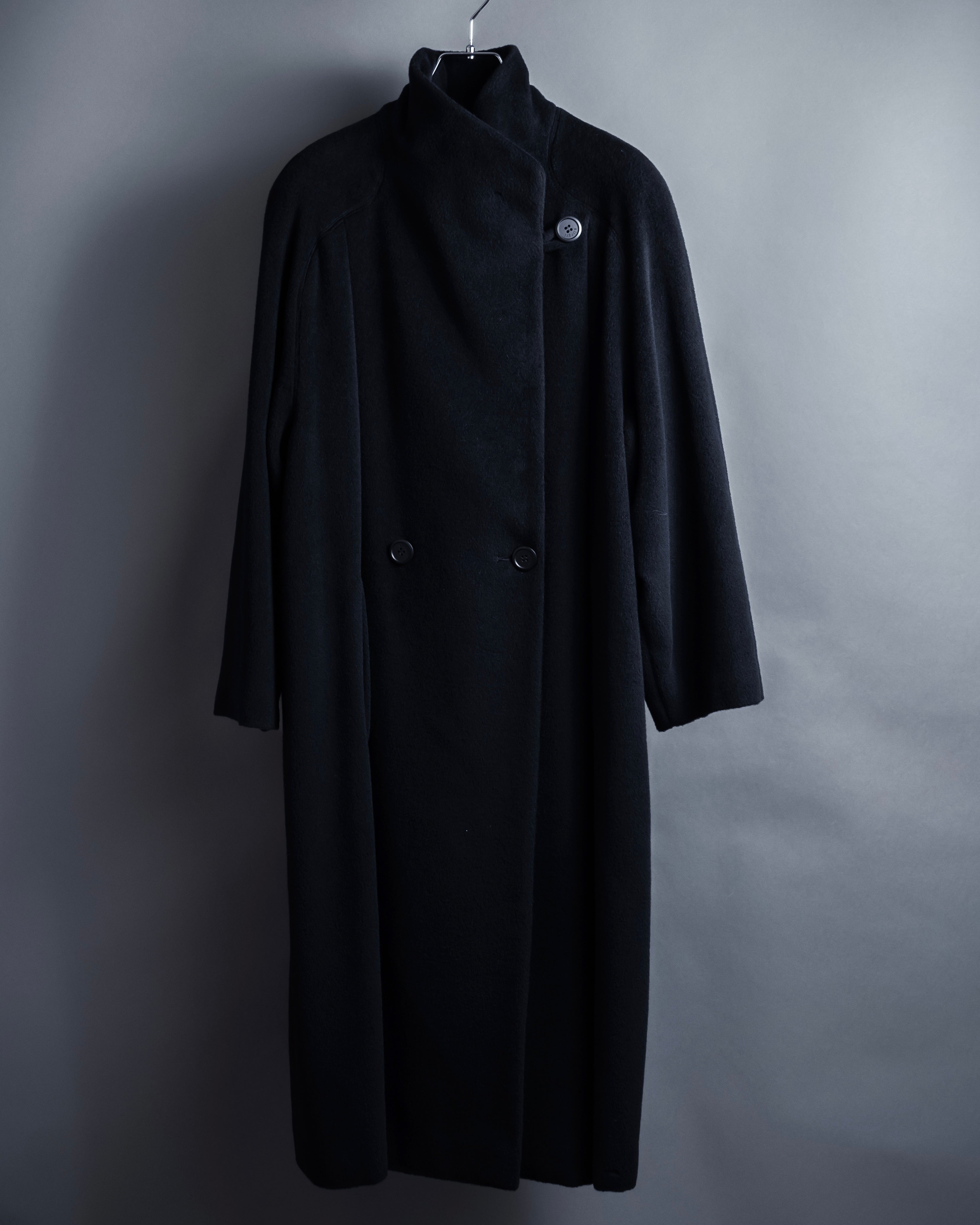 "allegri" Crossover design 2-way collar wool coat – MOOD